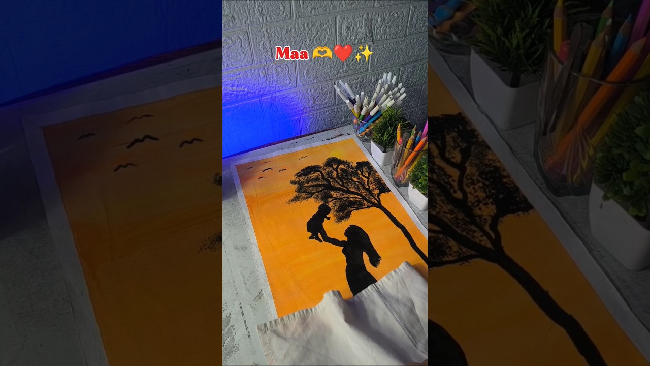 Mother and Son Beautiful Painting ✨ #maa #motherlove #painting #emotional #artvideo #shorts #art
