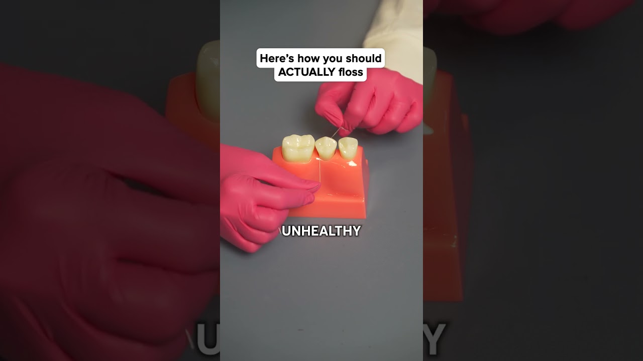 Flossing or Sawing? 😅 #cosmeticdentistry #didyouknow #howto #dentist