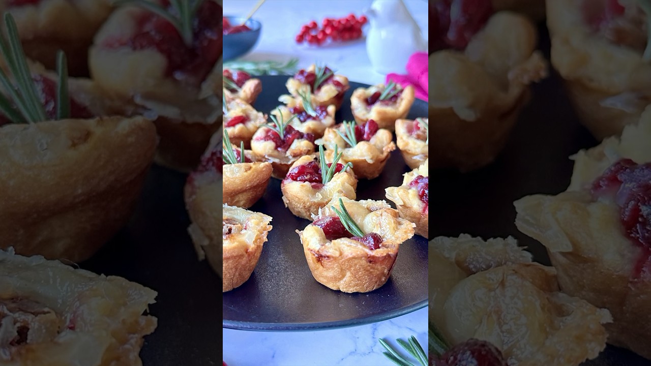 Cranberry Brie Bites - The Holiday Edition #snacks #cooking #shorts #asmr