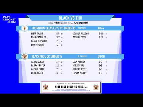 Blackpool CC Under 15 v Thornton Cleveleys CC Under 15