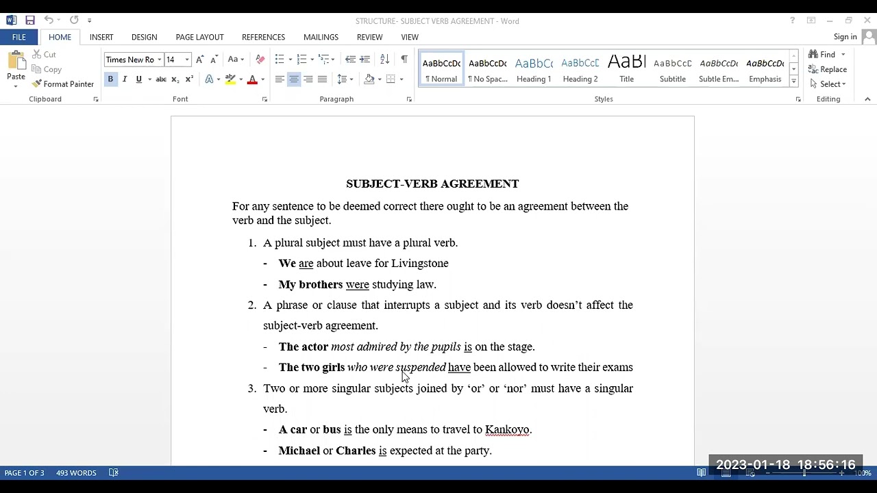 17-jan-English-G12- Subject-Verb Agreement – Smartlen Education