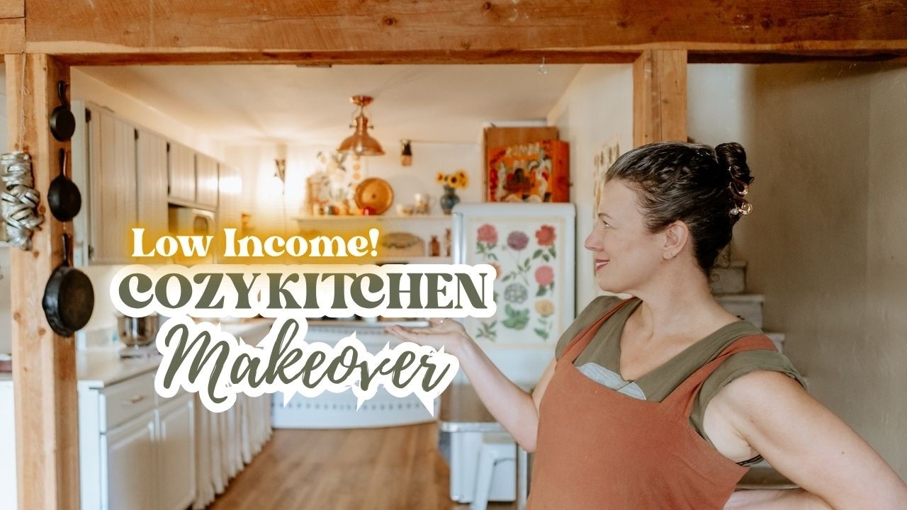 The Coziest Tiny Kitchen Makeover  Vintage, LOW INCOME Homemaking