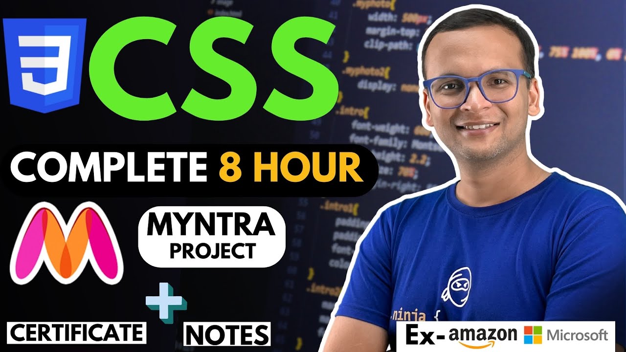 🚀 🔥 CSS Complete Course (2024) for Beginners | Myntra Project | Notes | GitHub | Certification