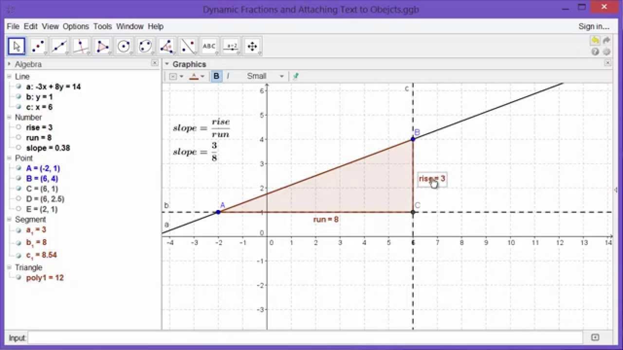 Dynamic Fractions and Attaching Text to Objects