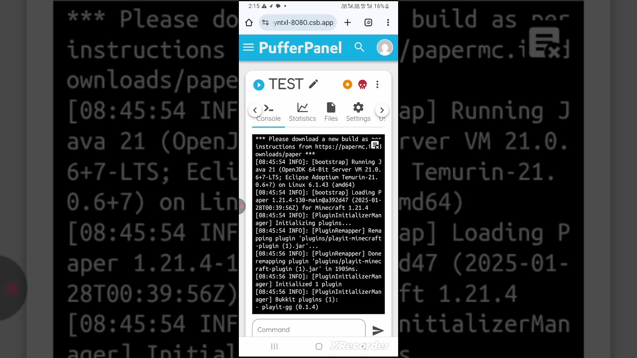 PUFFER PANEL IP +SERVER SETUP