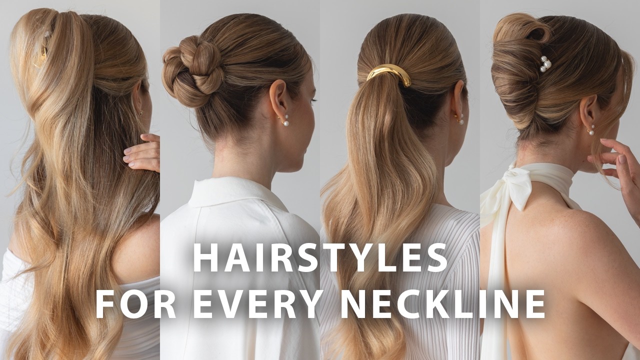 How to Match Your Hairstyle to Your Neckline | 5 Easy Hairstyles✨
