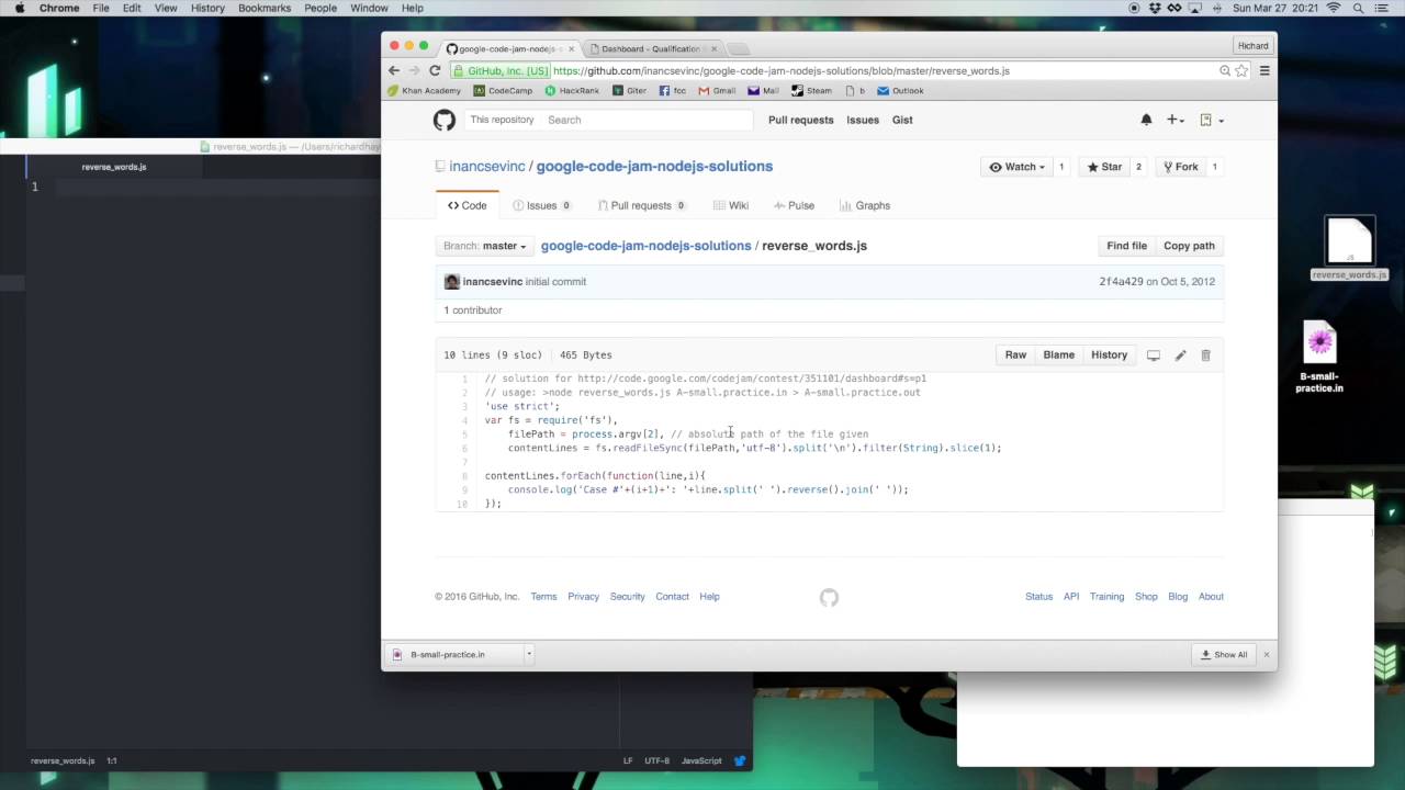 Google Code Jam ( Solution with NodeJS)
