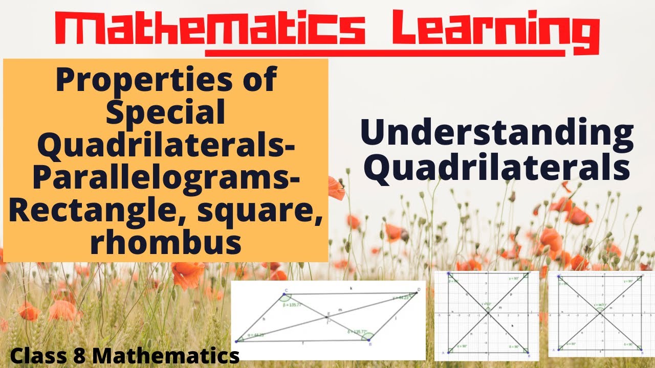 Understanding Quadrilaterals | Properties of a parallelogram | Square | Rectangle GeoGebra