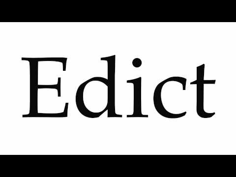 How to Pronounce Edict