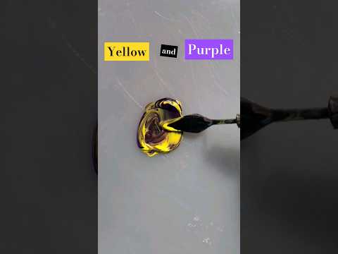 what color purple and yellow make? #colormixing Usually - Brown! #mixingcolors #colortheory