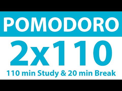 Pomodoro Technique: 2x110 Min Study Timer | 110 Min Work, 20 Min Break | No Ads, No Music