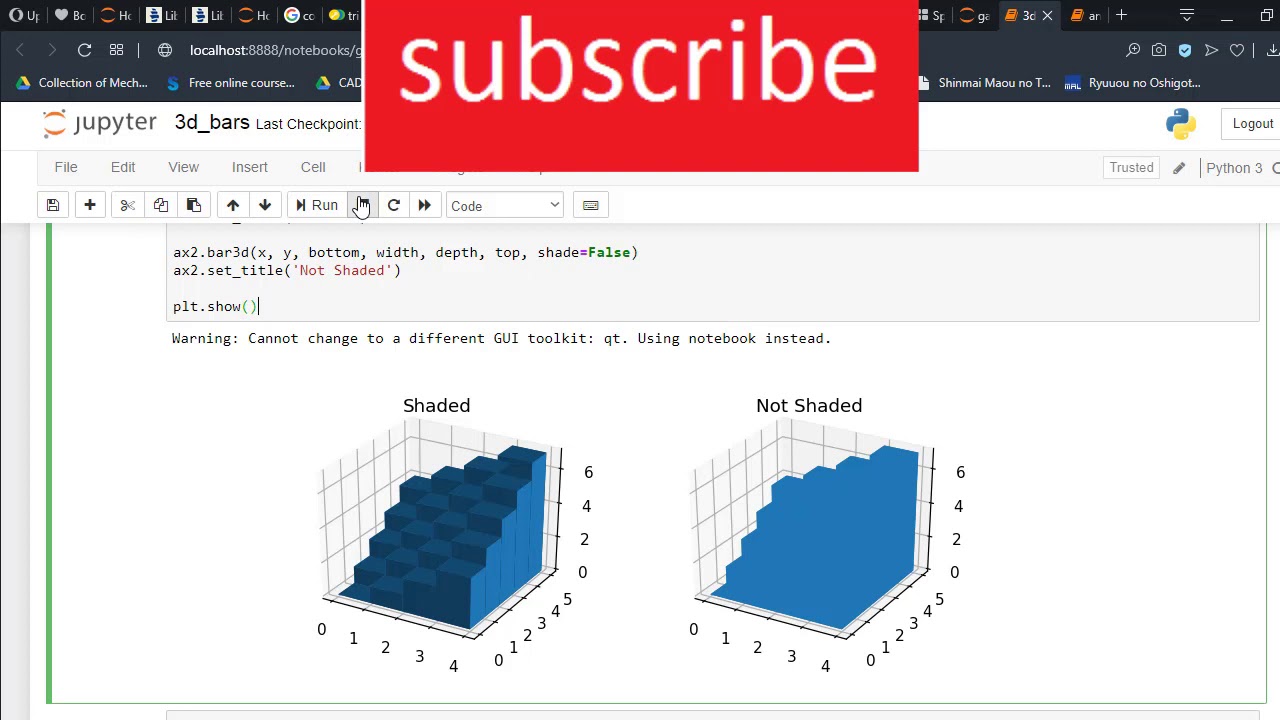 How to plot 3D and animation graph in jupyter python