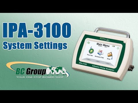 IPA-3100 - Infusion Pump Analyzer: How To Use System Settings