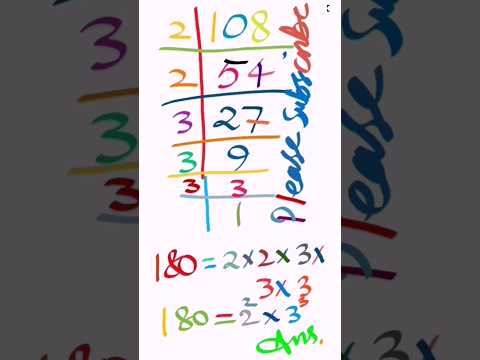 prime factorization of 108|igcse 0580 4024 mathematics ppq #MBSZ1 #viral #shorts #popular #trending