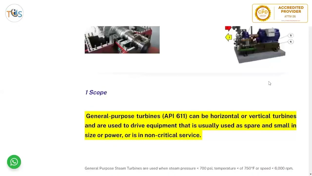 API Standard 611; General Purpose Steam Turbine