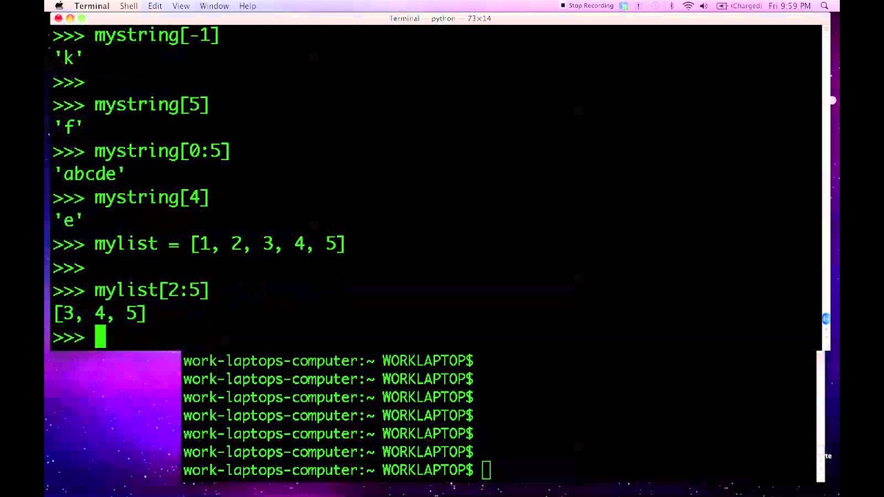 Python 09:  String Slices