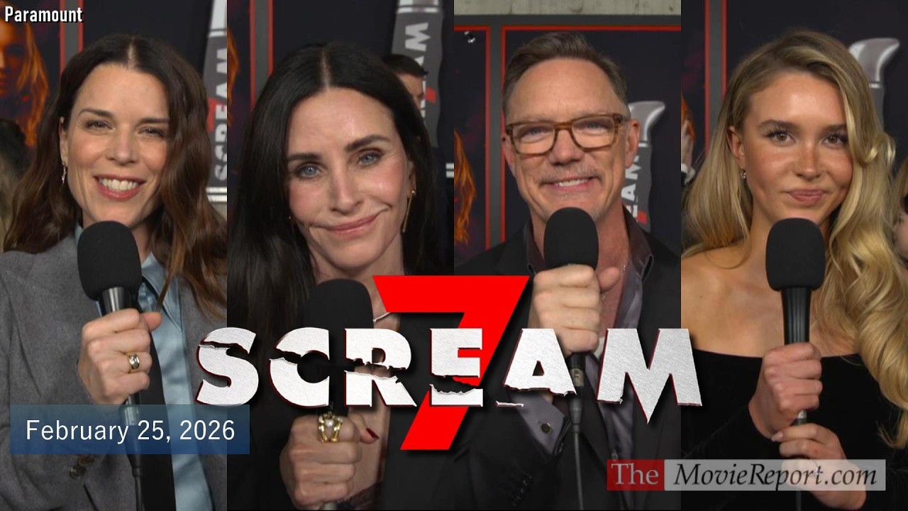 SCREAM 7 premiere Neve Campbell, Courteney Cox, Matthew Lillard, Isabel May, cast -February 25, 2026