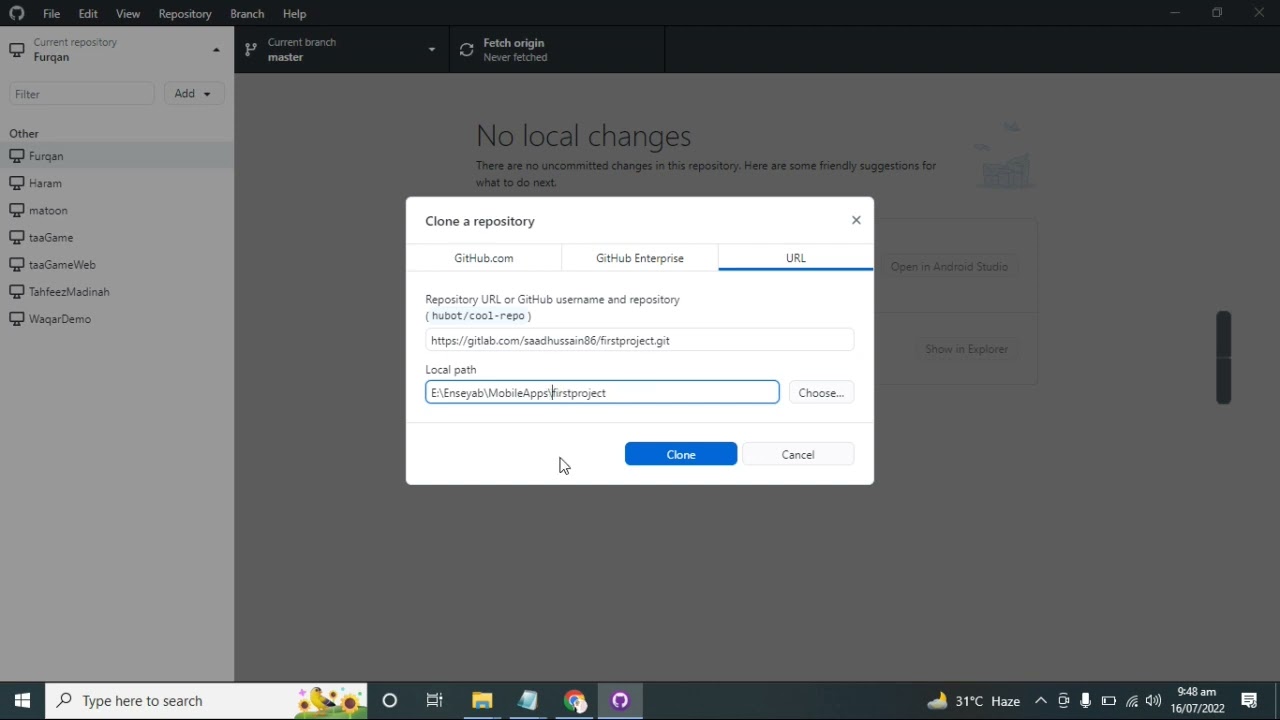 Configure First Git project using GitHub Desktop | Gitlab