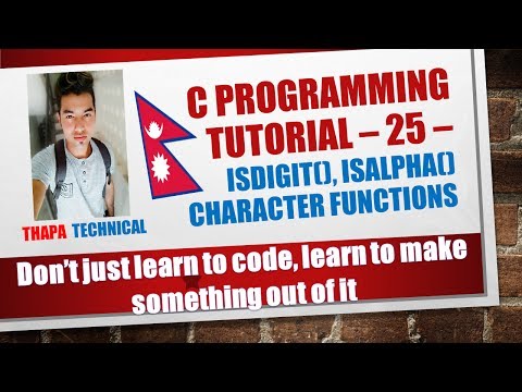 Learn C Programming Tutorial 25 isdigit isalpha Character Functions Nepali - Mind Luster