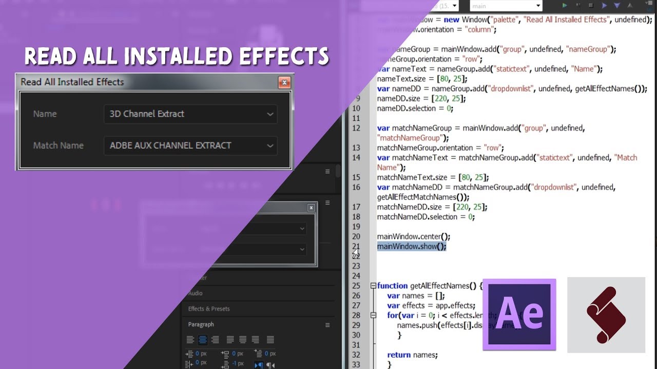 ExtendScript Tutorial: Read All Installed Effects