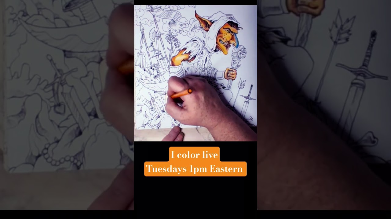 Goblin extreme coloring #Mythomorphia #adultcoloring #art #coloralong #coloredpencils live #dnd