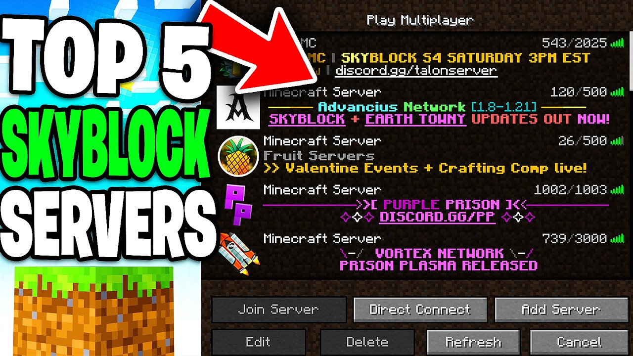 *NEW* TOP 5 SKYBLOCK SERVERS IN 2026! | BEST Minecraft Skyblock Servers In 2026! (Java & MCPE)