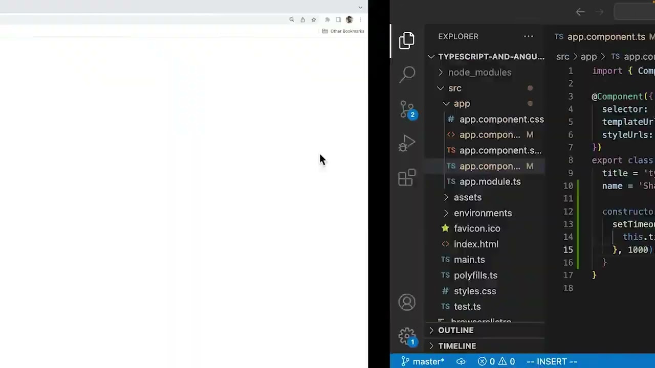 7.2 Create a simple Angular app with TypeScript