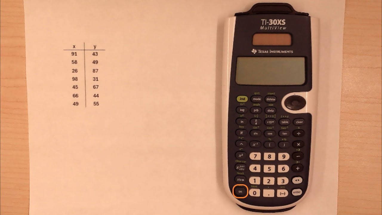 TI-30XS 2 Variable Statistics Tutorial