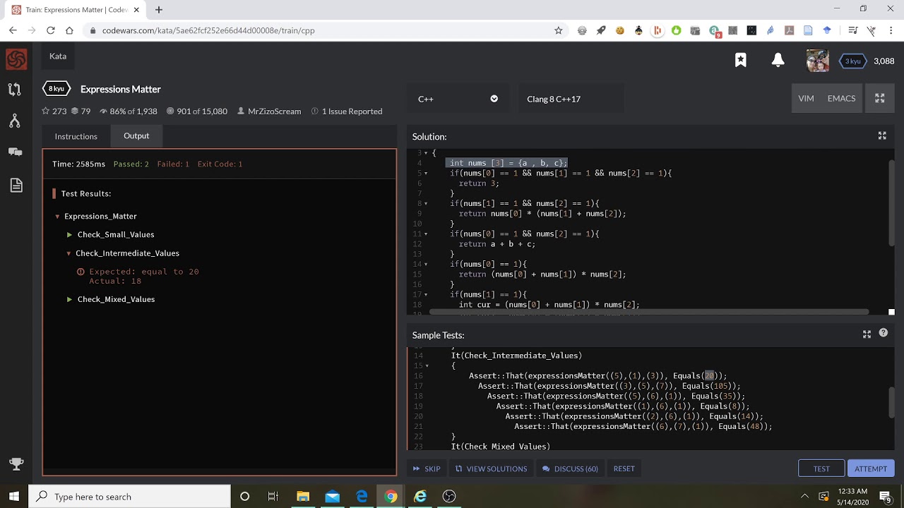 Codewars: Expressions Matter