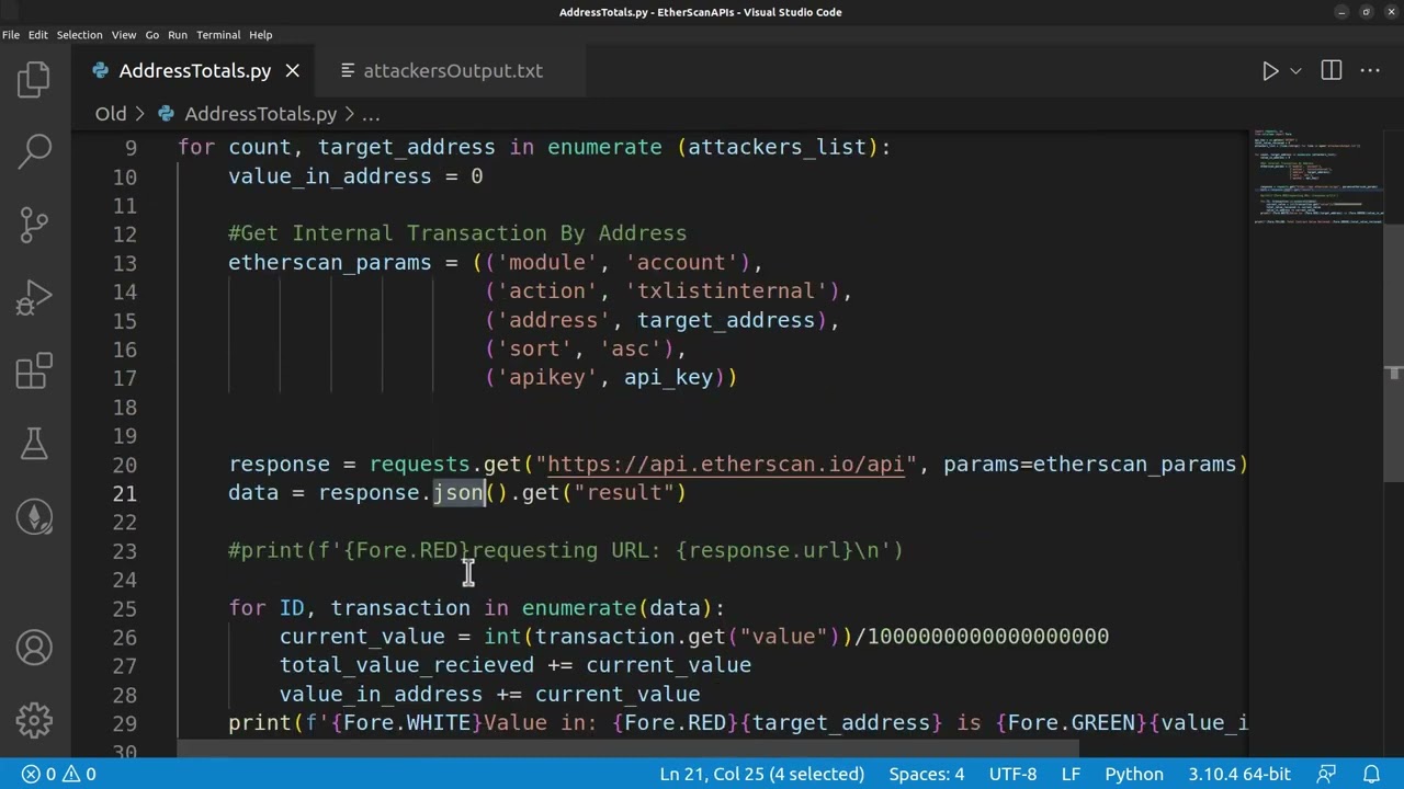 Blockchain Forensics R&D with Python - Track Attacker Transactions with Etherscan API Code Overview