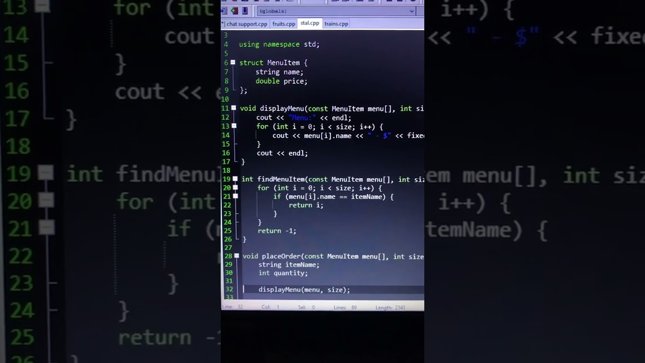 c++ menu items #coding #code #cpp #codemasters #coderstokyo #codinglife #codingninja #coders