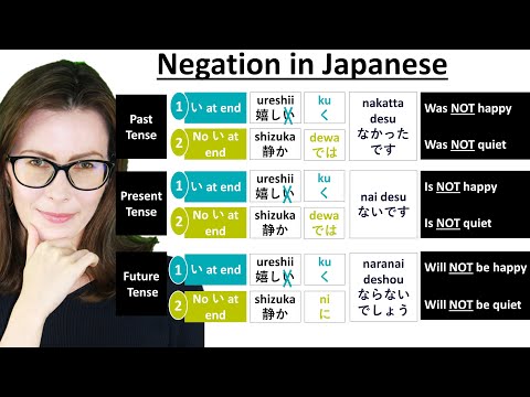 Japanese Language - Grammar - Past, Present & Future Tense - Negations