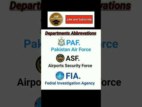 PAF, ASF, FIA Deparments Abbrevations or Full Form. #helpfultips #gkquiz