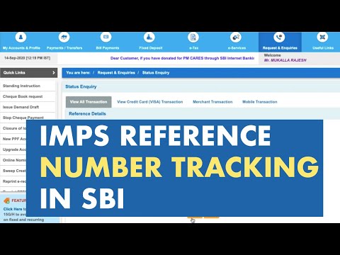 IMPS Reference Number Tracking in SBI
