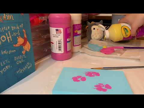 DIY paw print flower painting