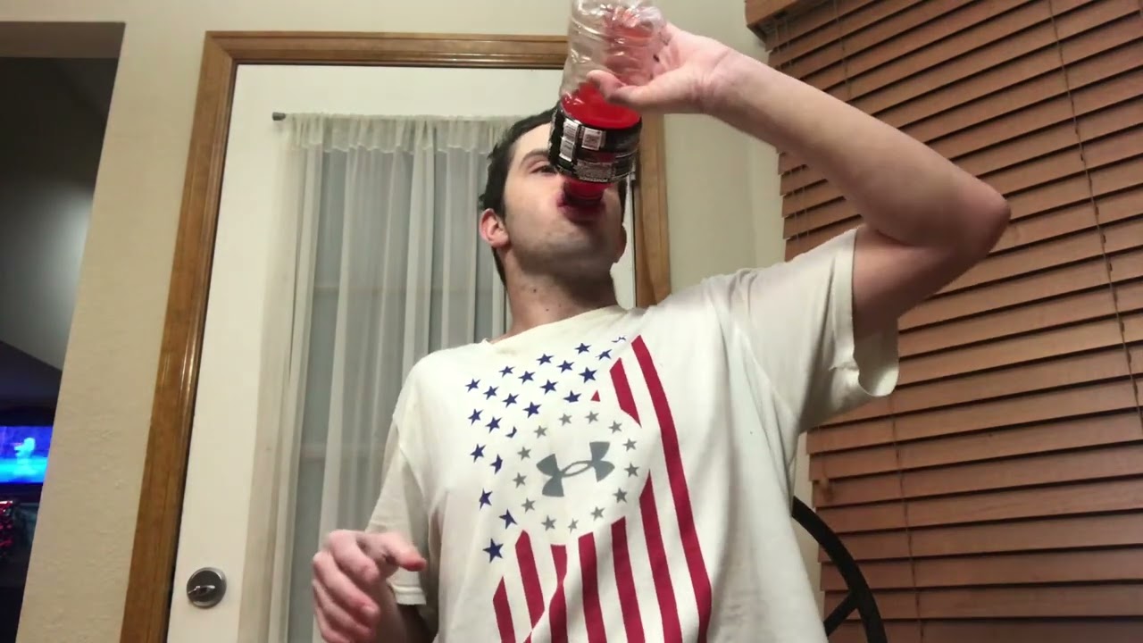 Powerade fruit punch chug