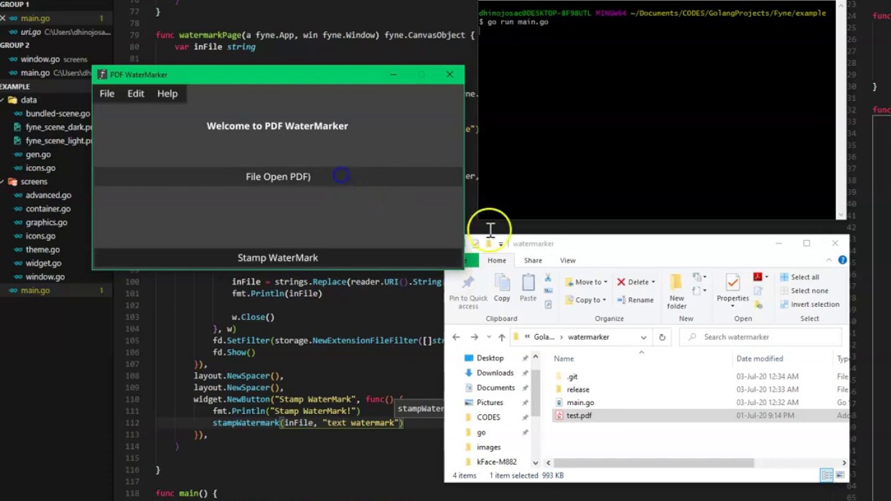 dhinojosac 2020 - [preview] PDF Watermark using Fyne and pdfcpu [Golang]