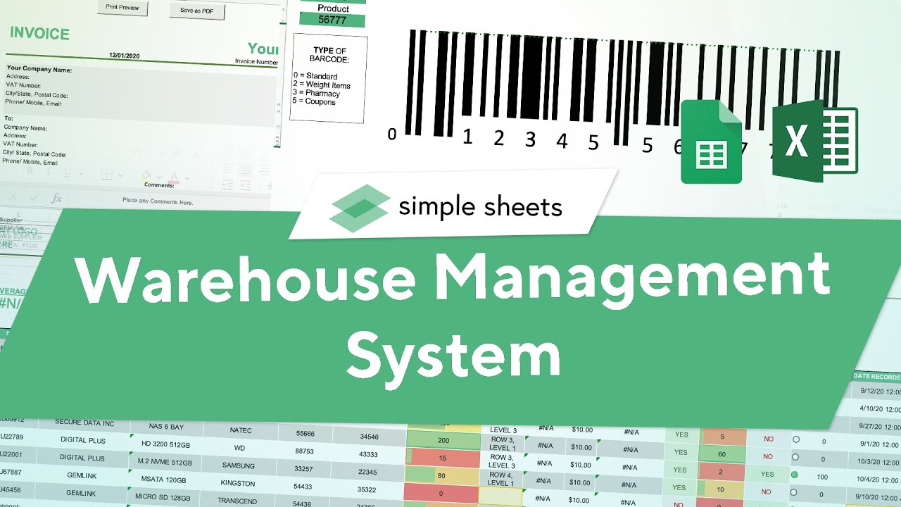 DYNAMIC Warehouse Management System #wms Excel Template 📦 with Scanner & Barcode