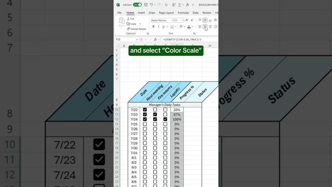 How to create a progress tracker in Excel! #excel #tracker #spreadsheet