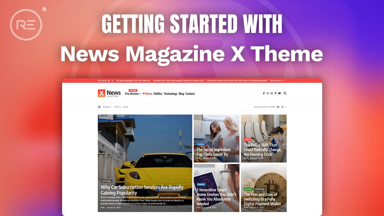 News Magazine X Free Wordpress Theme  - Getting Started