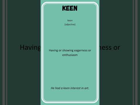 Keen | English Vocabulary | Flashcard | Pronunciation | Word of the Day | English Learners