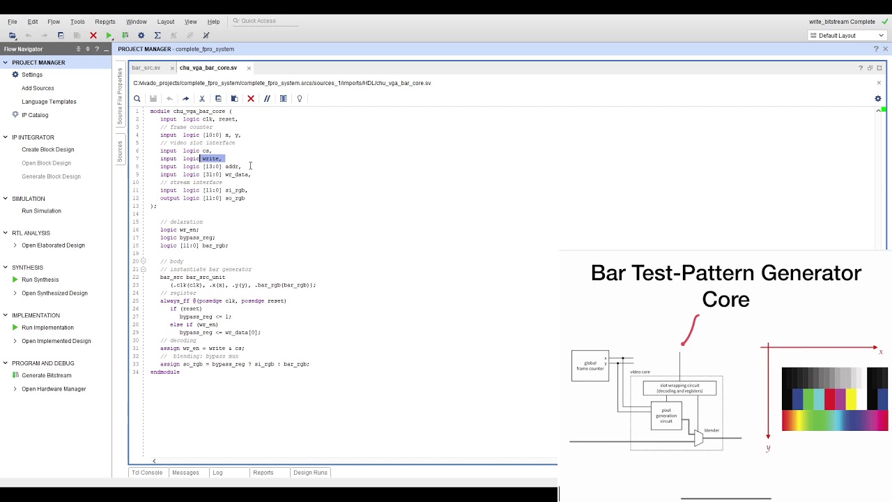 M15 - 6 - Example Video Cores - Bar Test-Pattern Generator