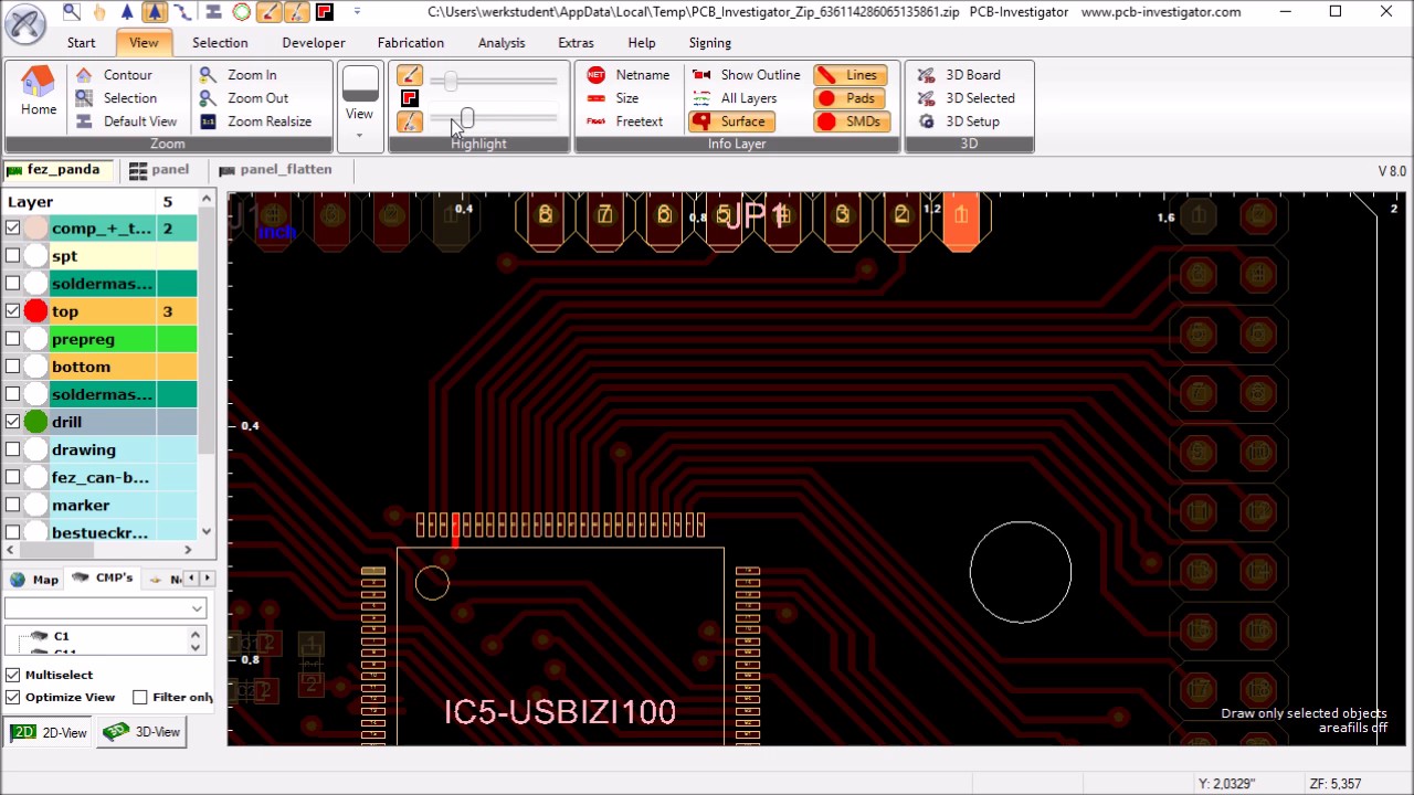 PCB-Investigator - Drawing Modes