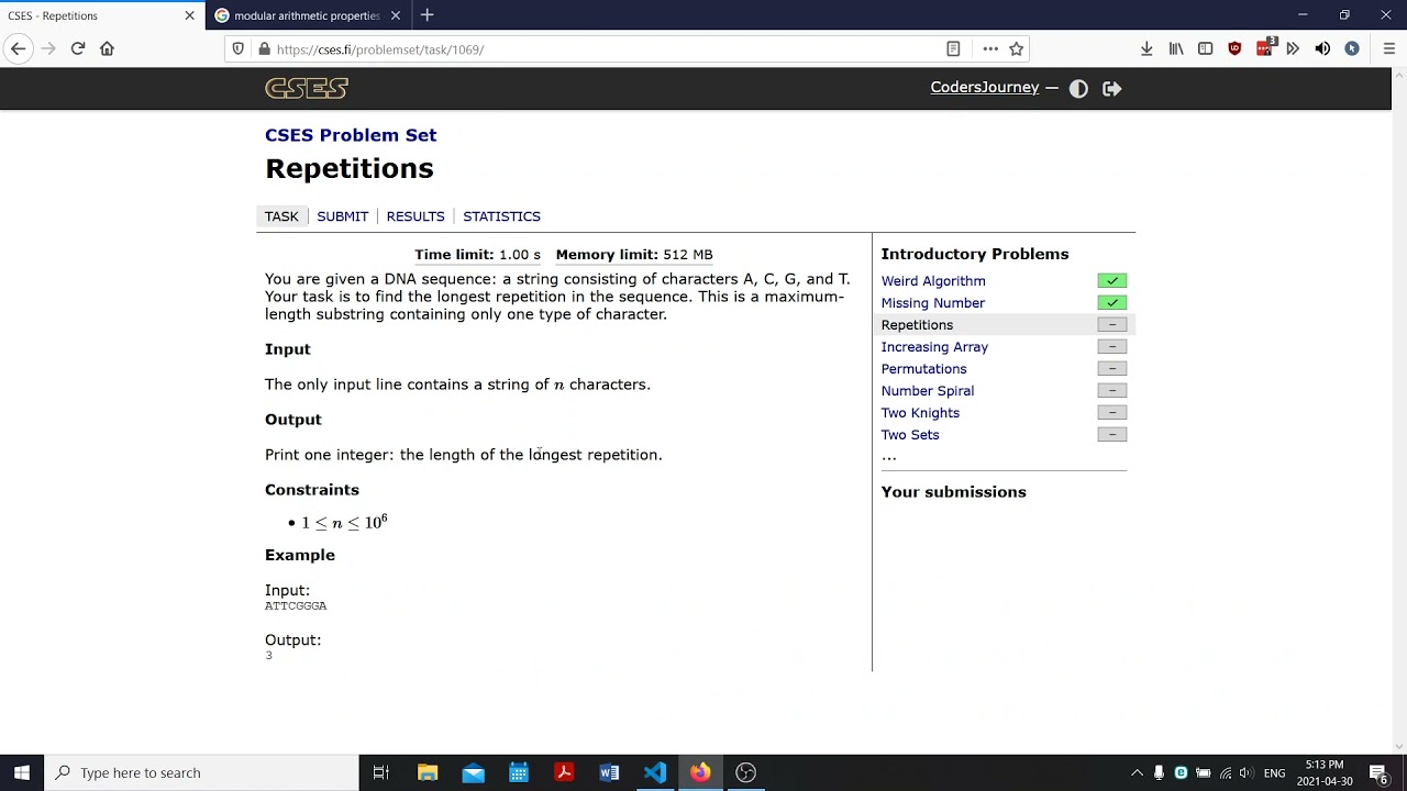 CSES Problem Set - Repetitions- Introductory Problems