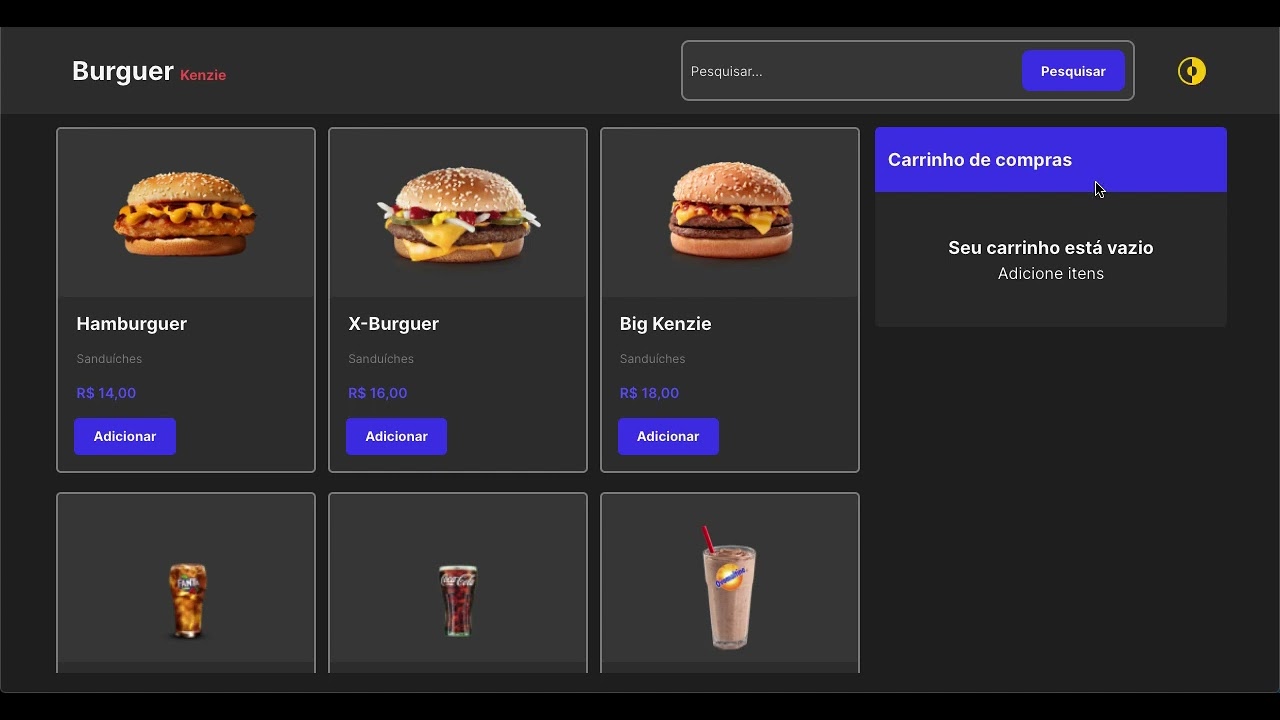 React - Kenzieburguer - Styled Components, Axios