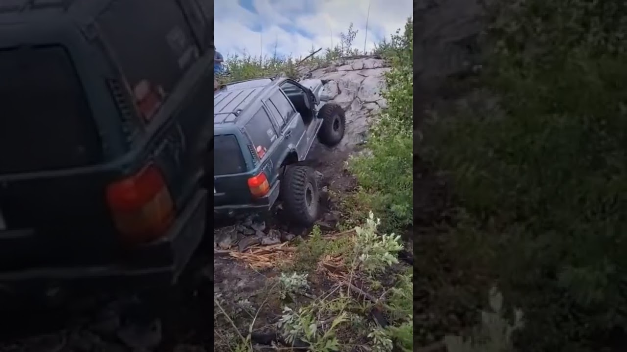 Jeep Grand Cherokee ZJ on 40s, 5.9L V8 swap! no music needed!! #jeep #offroad #rockcrawling #zj