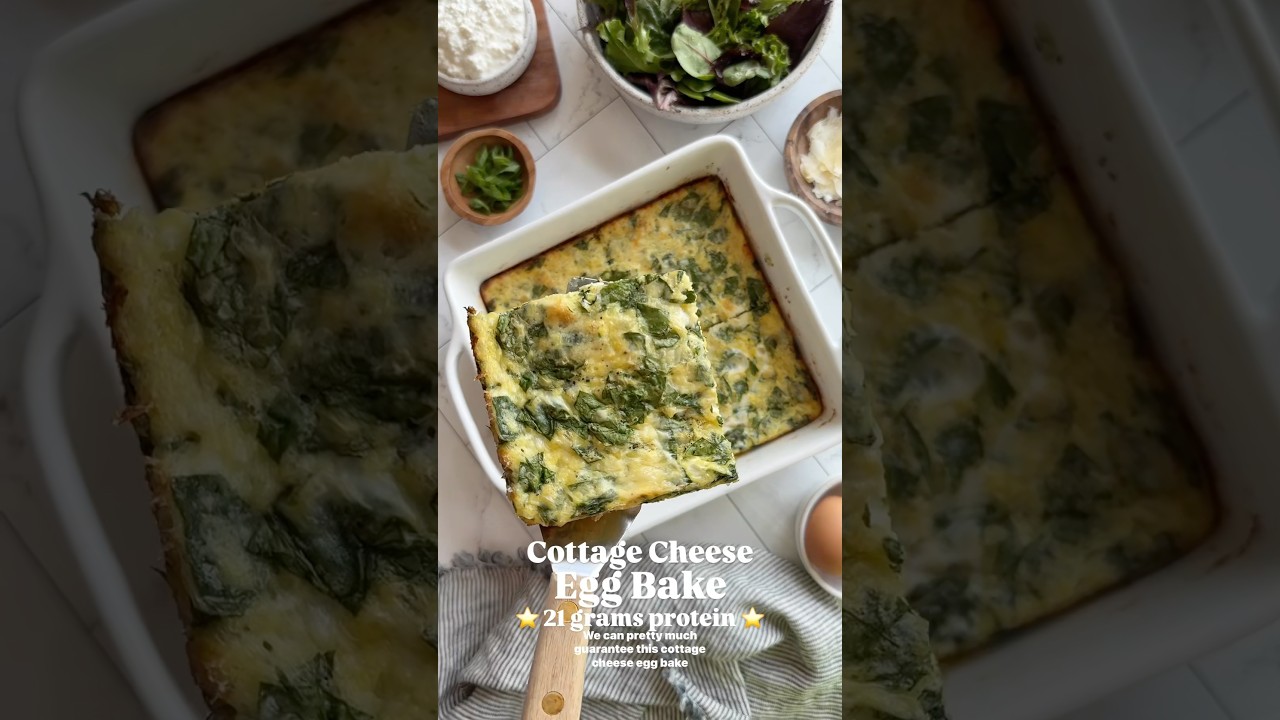 Cottage Cheese Egg Bake #breakfastideas #recipes #mealprep