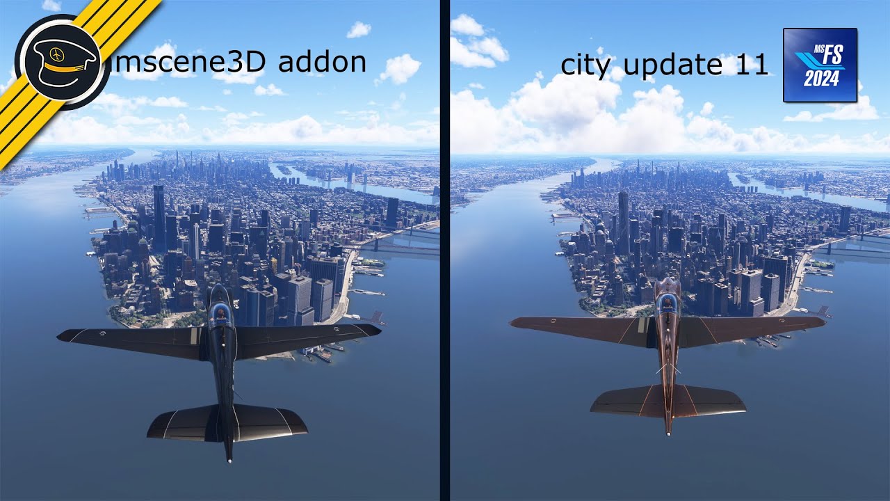 New York City Scenery - Side to Side comparison with Samscene3D and ...