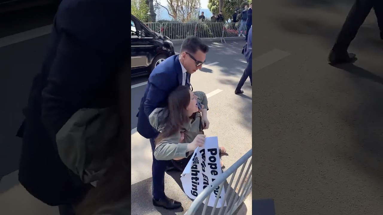 Activists ARRESTED after Stepping in front of the Popemobile to Protest Bullfighting