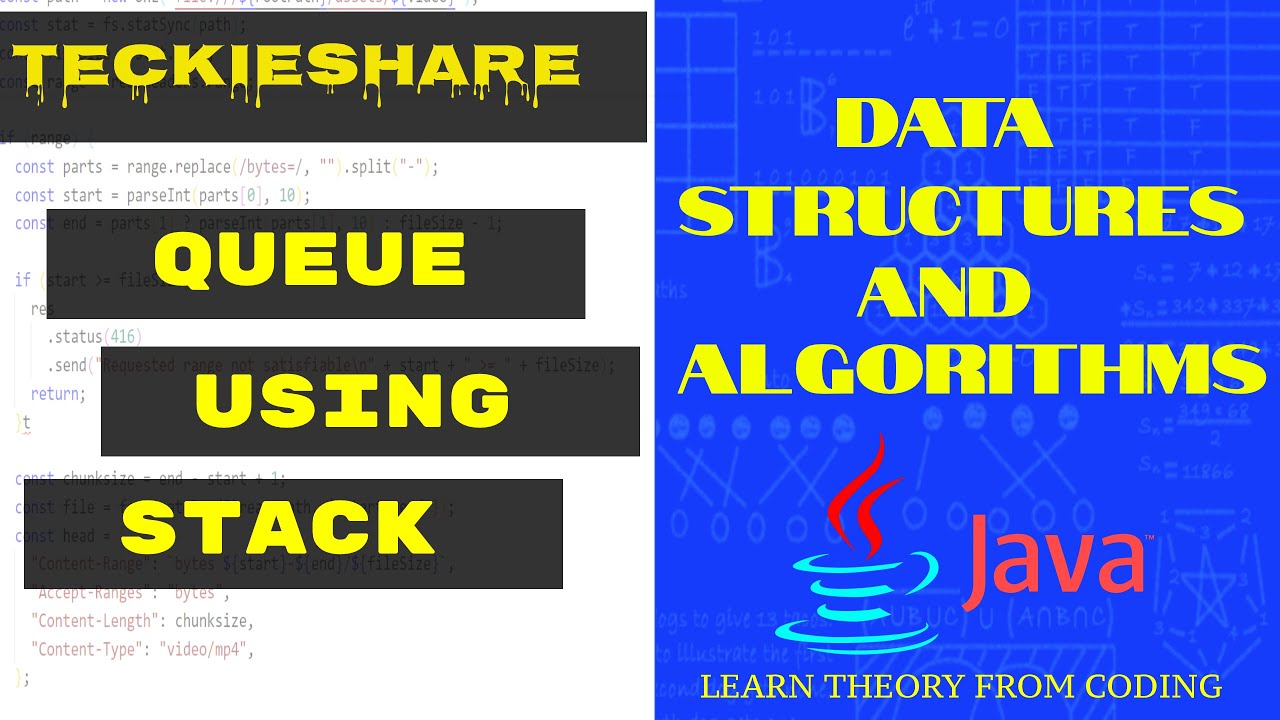 Data Structures and Algorithms | Queue Using Stack | Java | Teckieshare